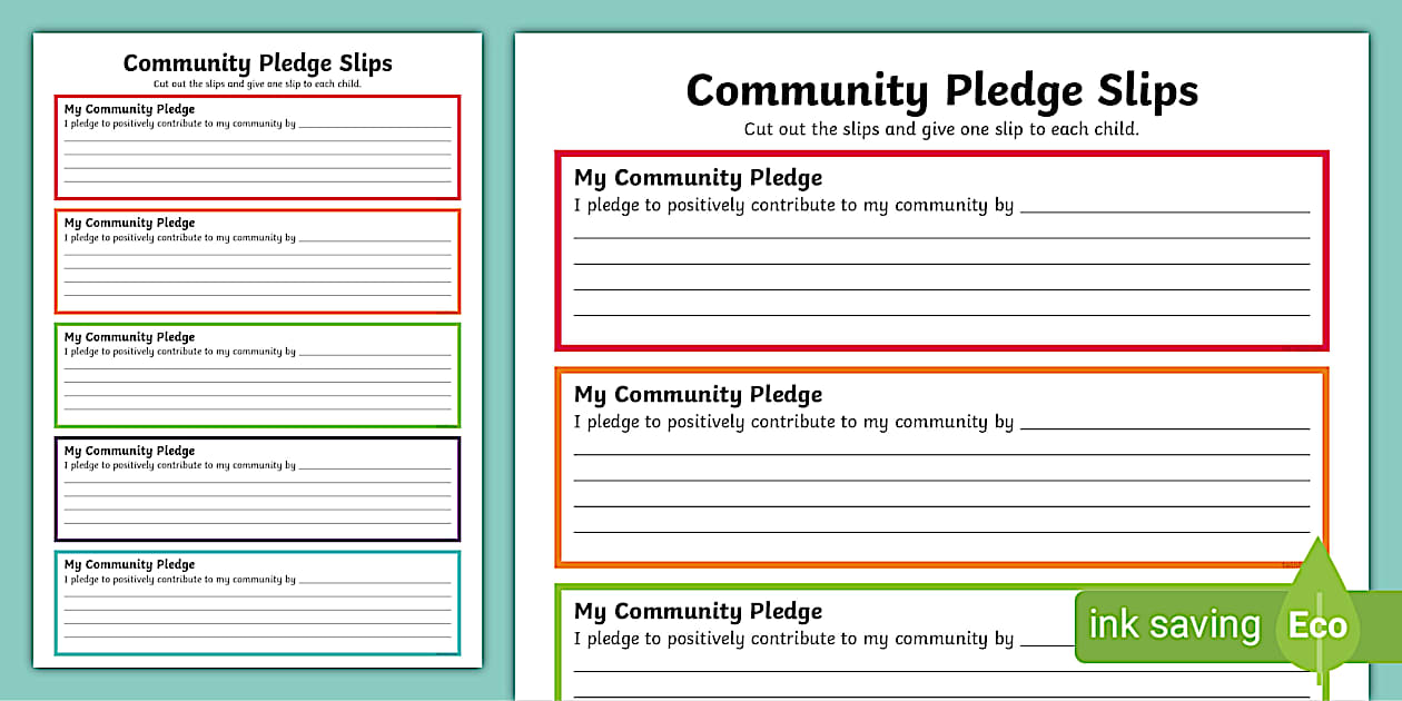 KS2 Community Pledge Activity - PSHE and Citizenship