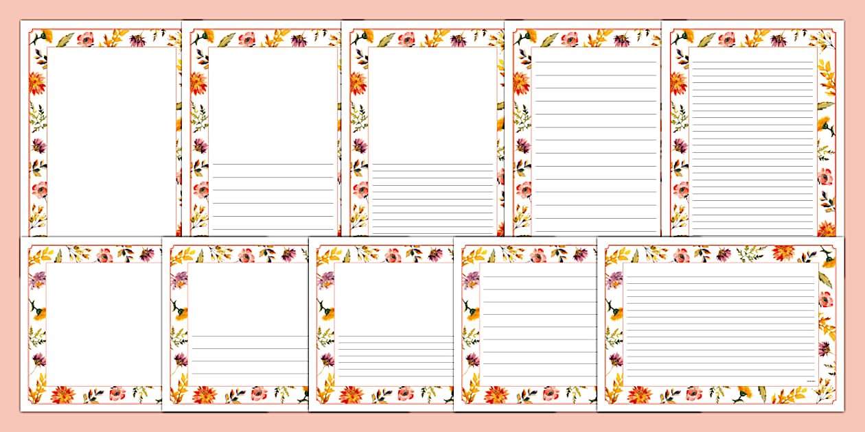 Wildflower Botanical Themed Page Borders - KS1 - Twinkl