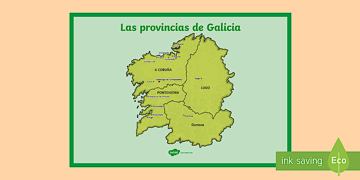 Póster: Las provincias de Galicia (Teacher-Made) - Twinkl