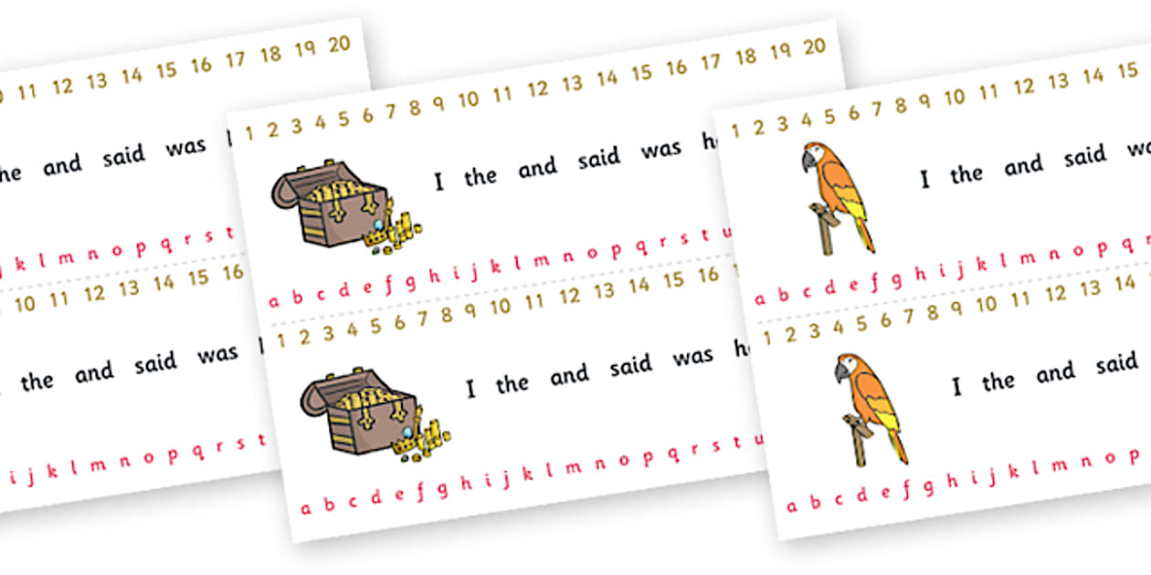 Cursive Number and Alphabet Strips (Pirates) - Twinkl