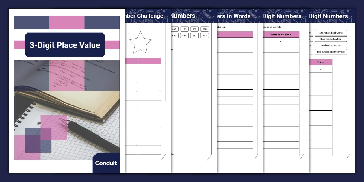 Reinforcing Place Value: Three-Digit Activity Booklet