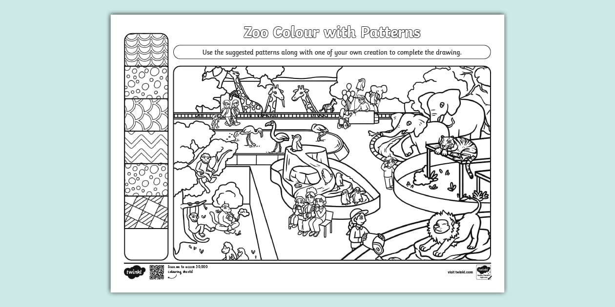 Zoo Colour with Patterns Activity (professor feito) - Twinkl