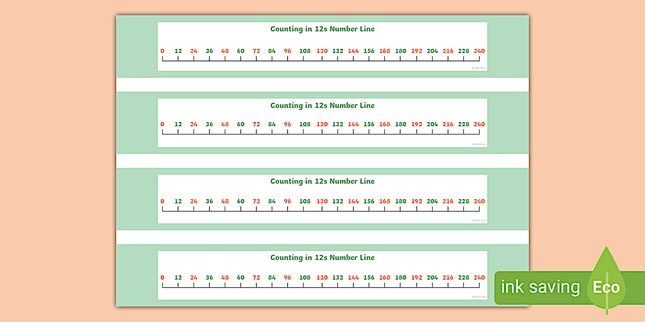 Cursive Counting in 12s Number Line (teacher made) - Twinkl
