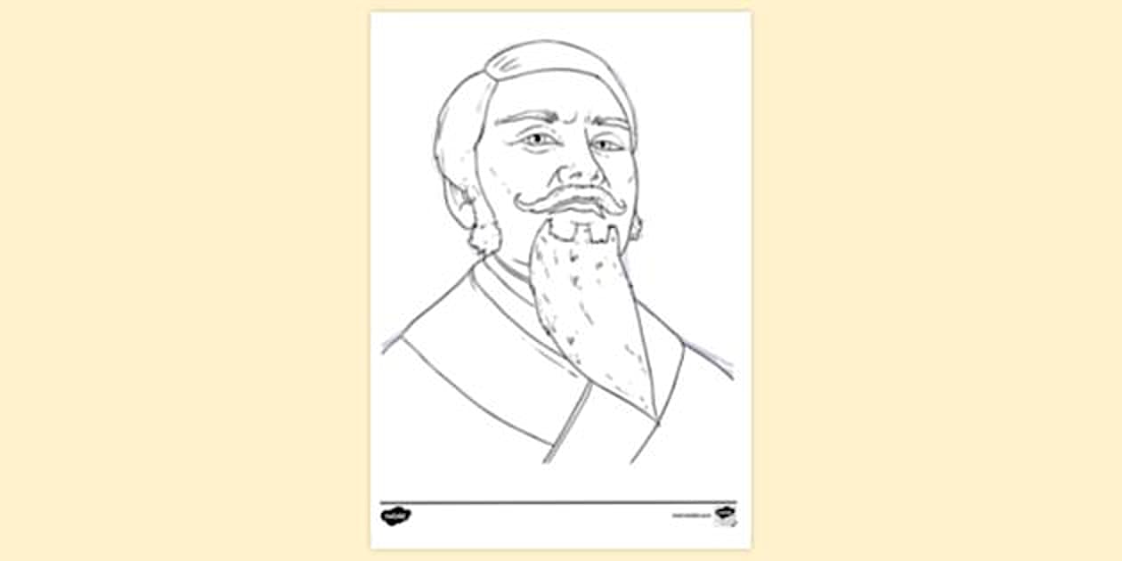 Emperor Taizong Colouring Sheet | Colouring Sheets - Twinkl