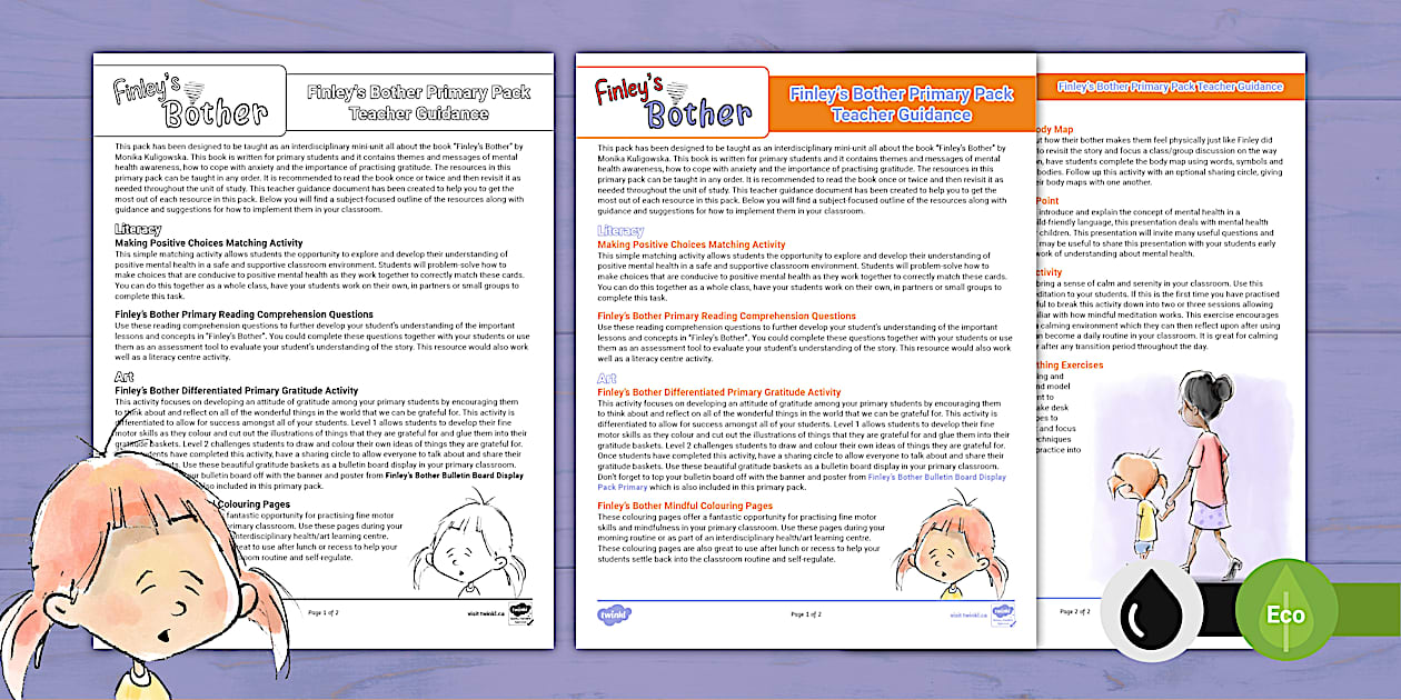 FREE! - Finley's Bother Primary Pack Teacher Guidance