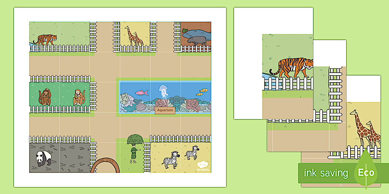 At the Zoo Themed Mat | EYLF Bee-Bot Activity | Twinkl