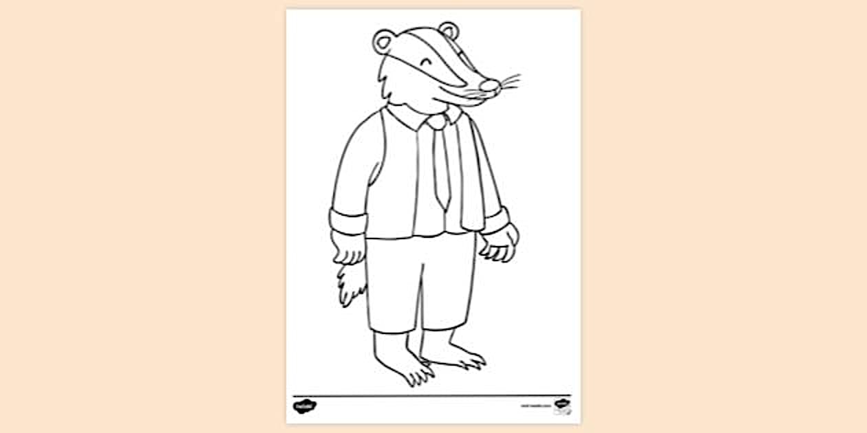 Mr. Badger Colouring Sheet | Twinkl Resources (teacher made)
