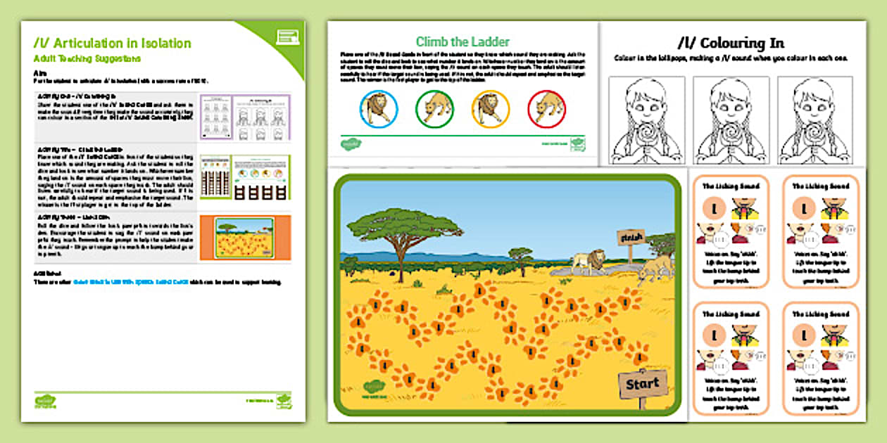 /l/ Sound Worksheets and Activities – /l/ in Isolation