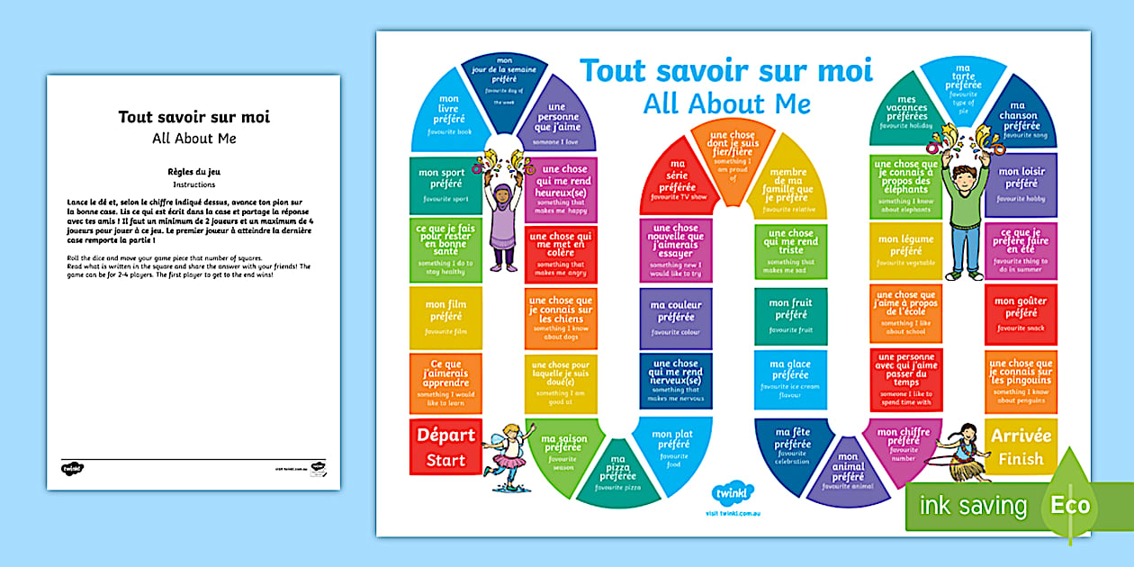 All about me Board Game - English / French