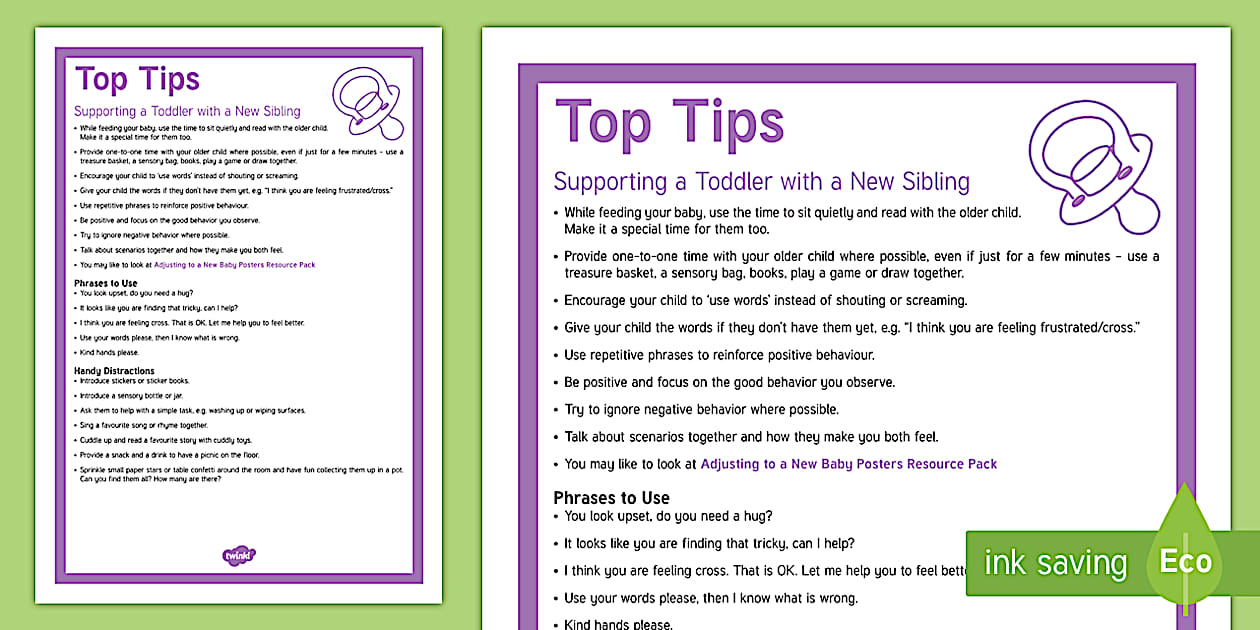 FREE! - Supporting a Toddler with a New Baby - Twinkl