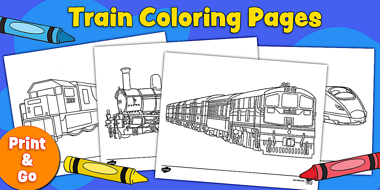 Train Coloring Pages (Teacher-Made) - Twinkl