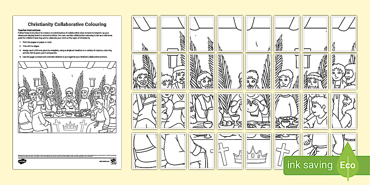 Christianity Collaborative Colouring Activity - Twinkl