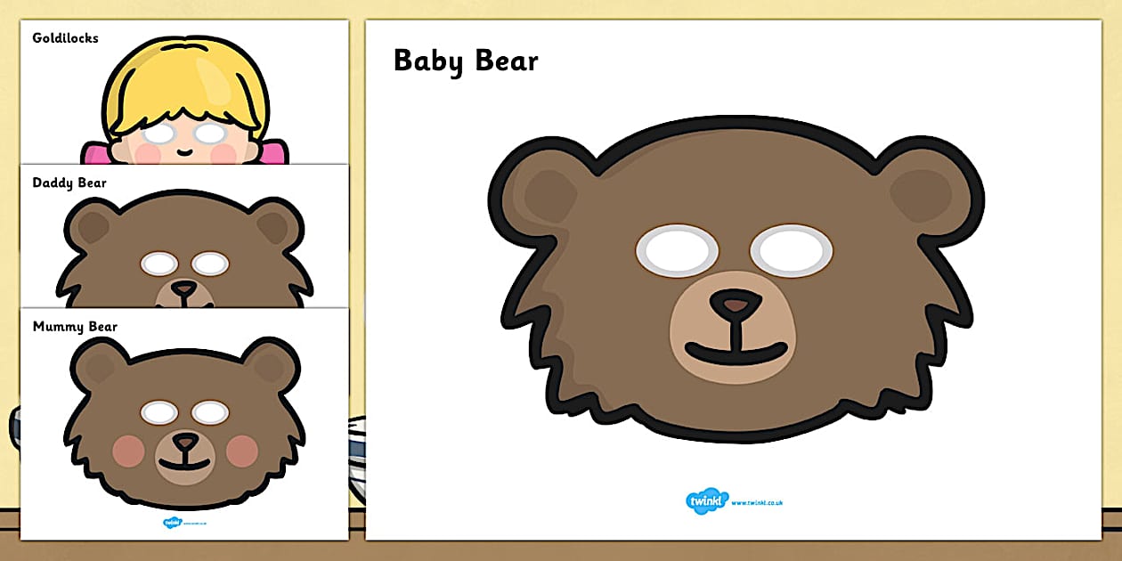 Goldilocks and the Three Bears Masks (teacher made) - Twinkl