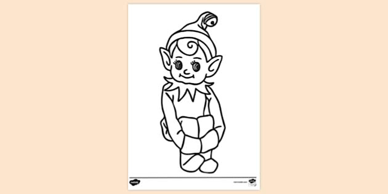 Cartoon Christmas Colouring Page (Teacher-Made) - Twinkl