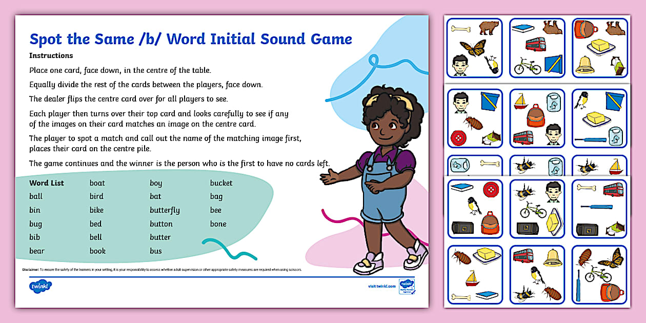 Spot the Same /b/ Word Initial Sound Game - Twinkl