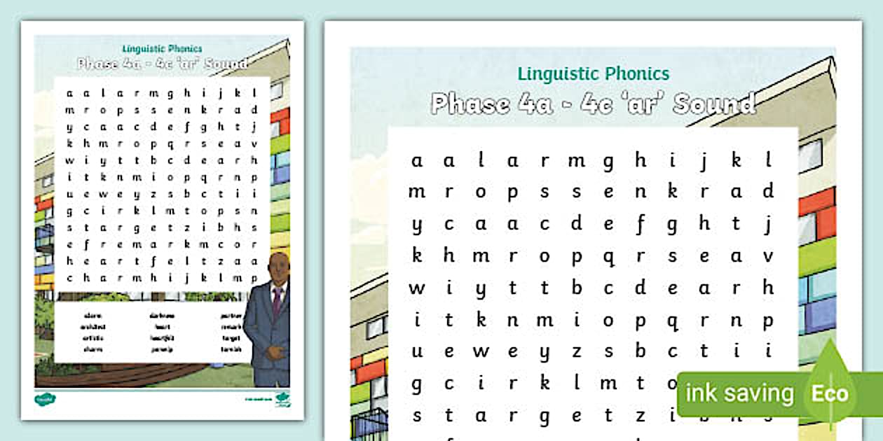 'ar' Sound Word Search Linguistic Phonics Phase 4a-4c