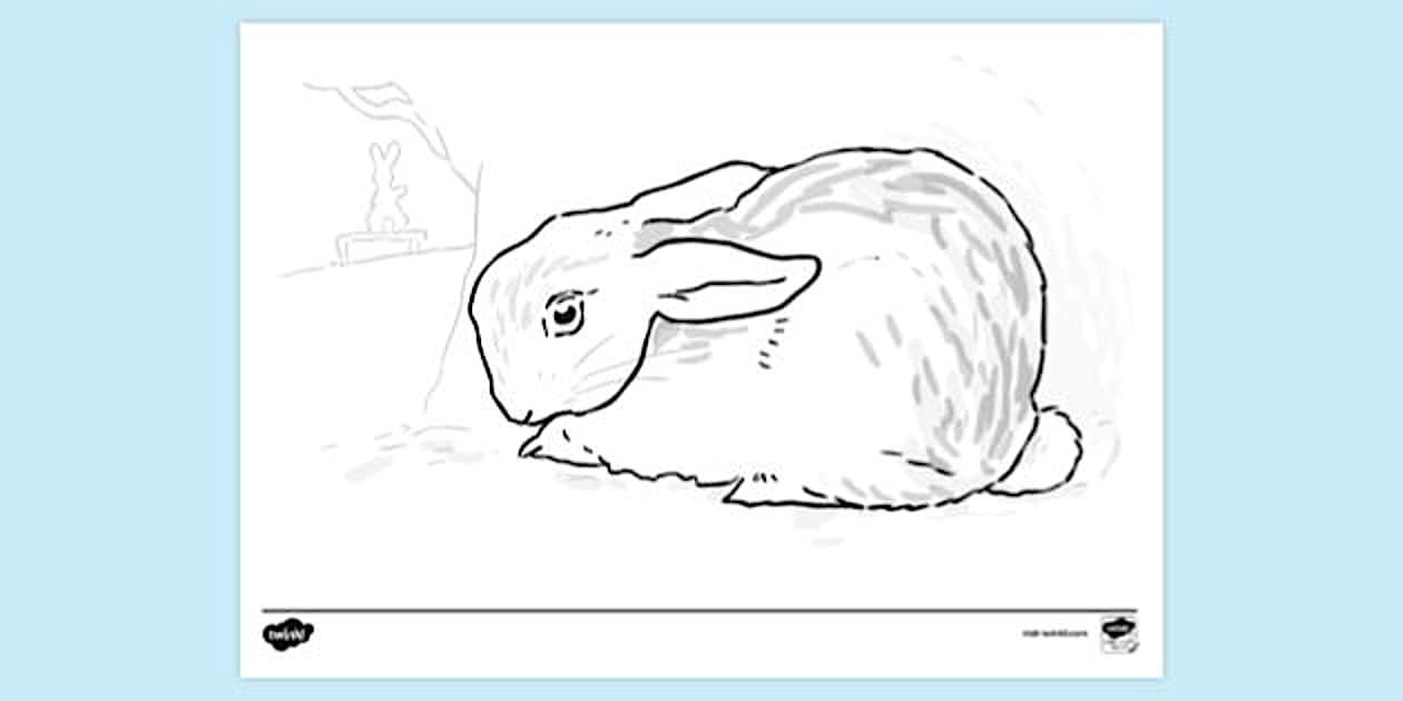 Good Rabbit Hides in a Hole Colouring | Colouring Sheets