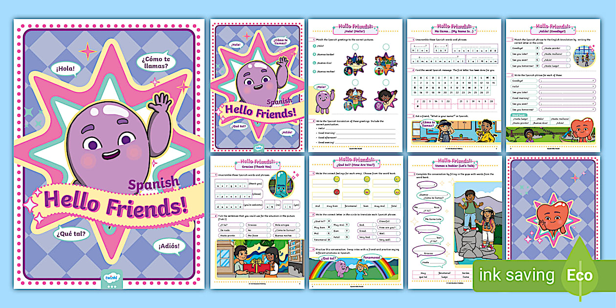 👉 Spanish: Hello Friends! Activity Booklet - Twinkl