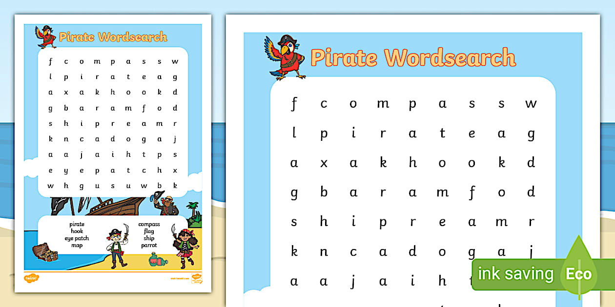 Pirate Word search - Primary Resources (teacher made)