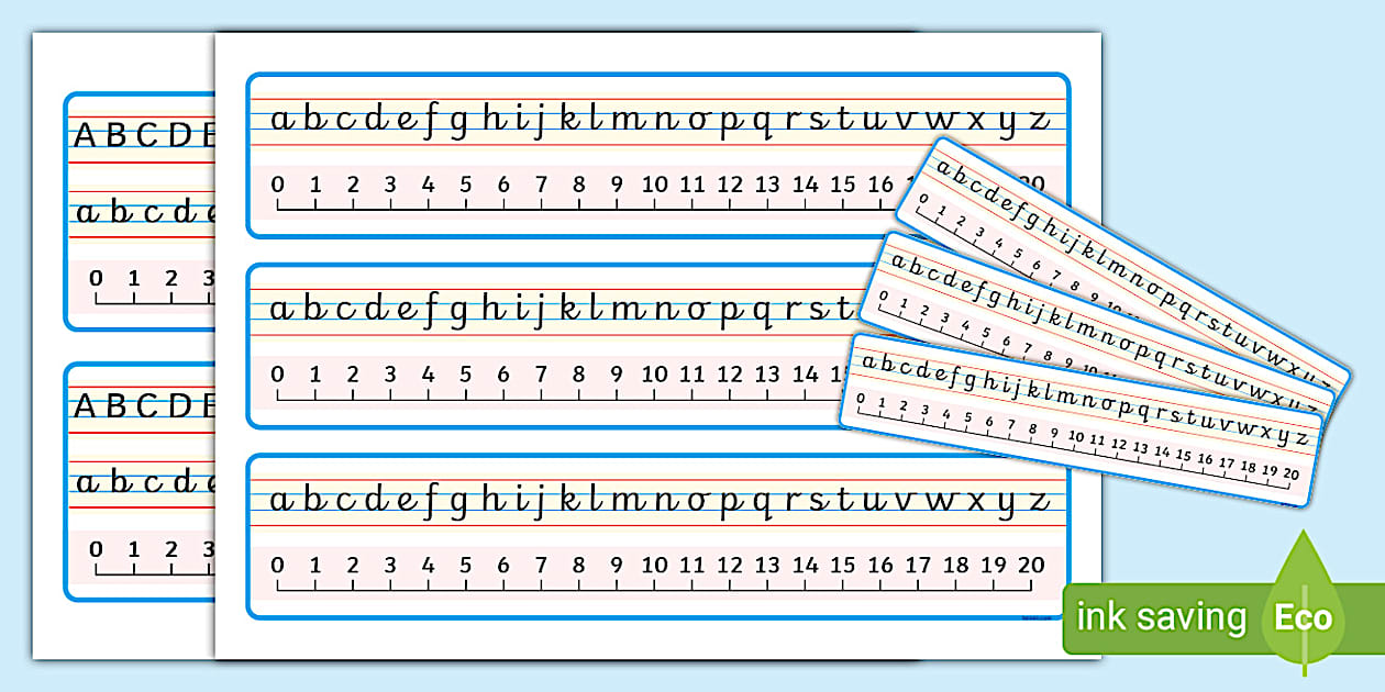 Desk Alphabet Strip Number line (teacher made) - Twinkl