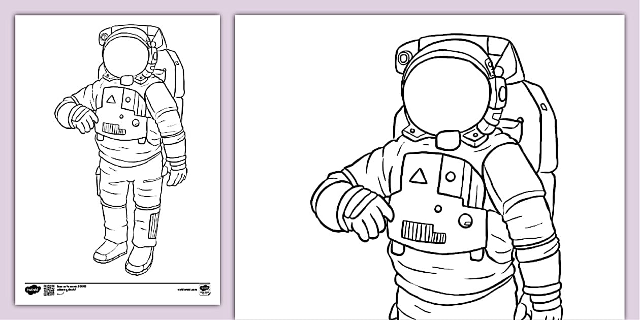 Free Printable Astronaut Colouring Page | Colouring Sheets