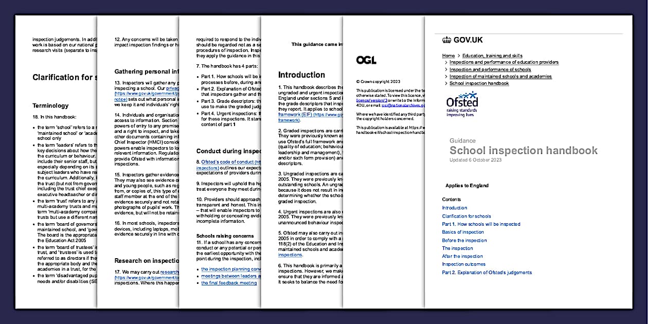 FREE! - Ofsted: Inspection School Handbook (teacher made)