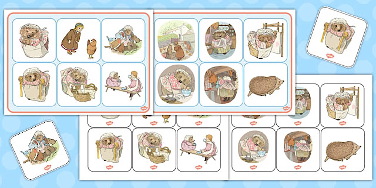 Black and White The Tale of Mrs Tiggy Winkle Matching Mat (Beatrix Potter)