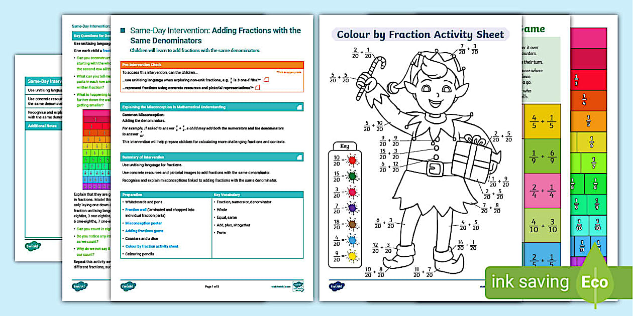 👉 Y3 Maths Intervention Add Fractions with Same Denominator
