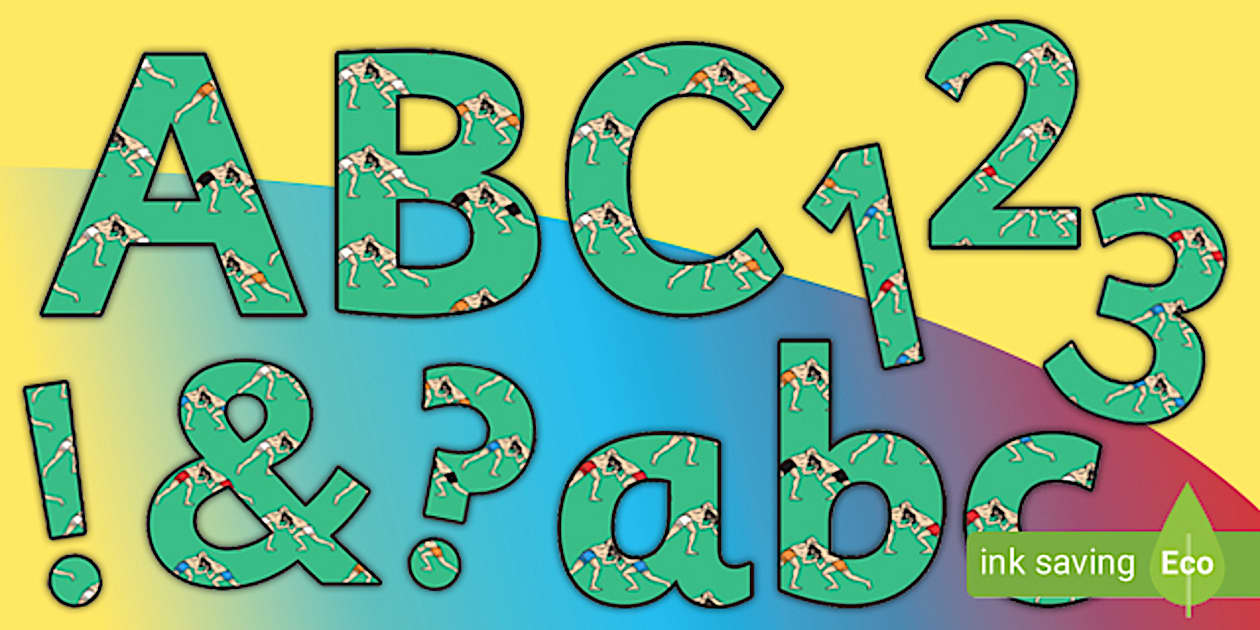 Greco Roman Wrestling Display Letters and Numbers Pack