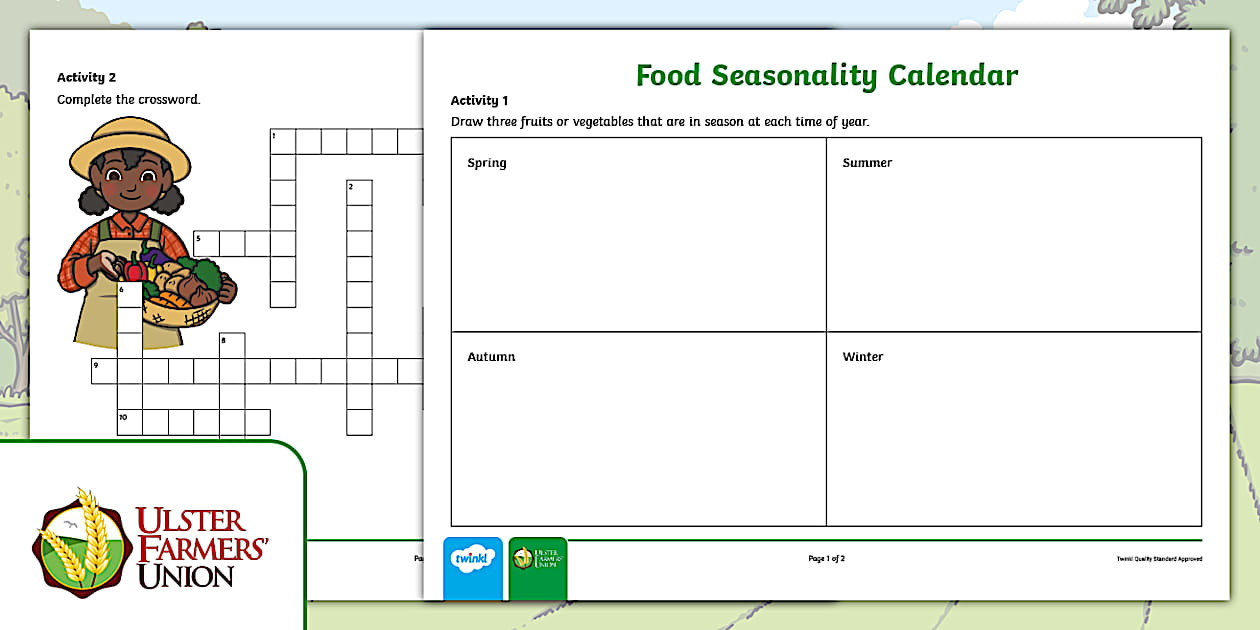 NI Food Seasonality Calendar Key Stage 1 Activities