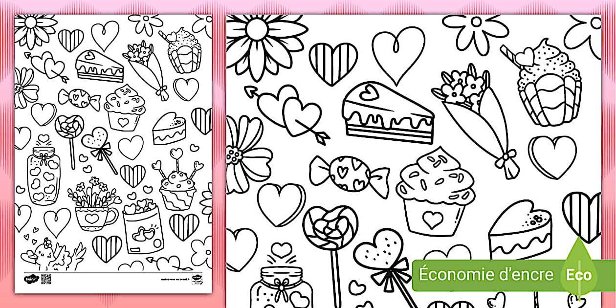 Feuille de coloriage : La Saint-Valentin