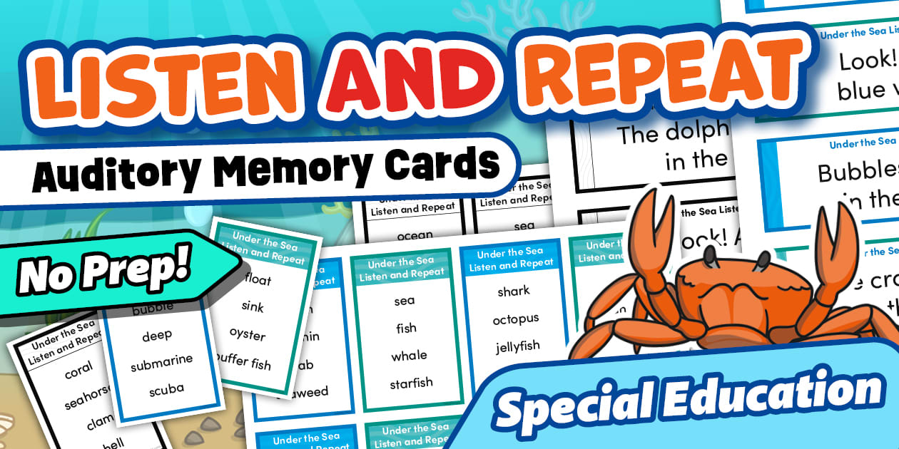 Under the Sea: Auditory Memory Cards for Special Education