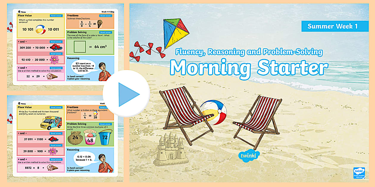 Year 5 Maths Summer Morning Starter PowerPoint 1 - Twinkl