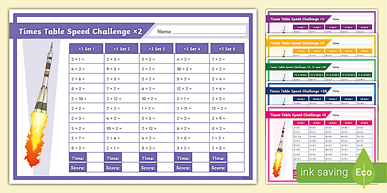 👉 Times Table Speed Challenge Cards Pack - Twinkl