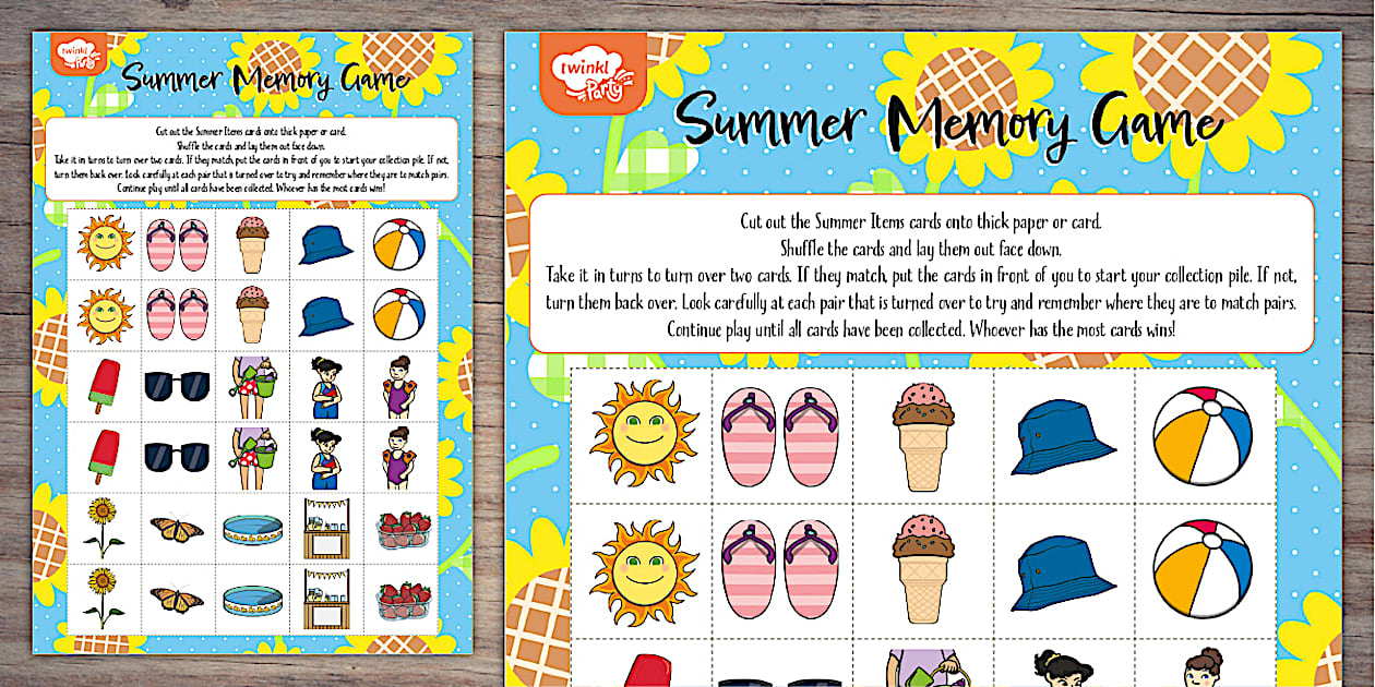 Summer Memory Game | Twinkl Party (professor feito) - Twinkl