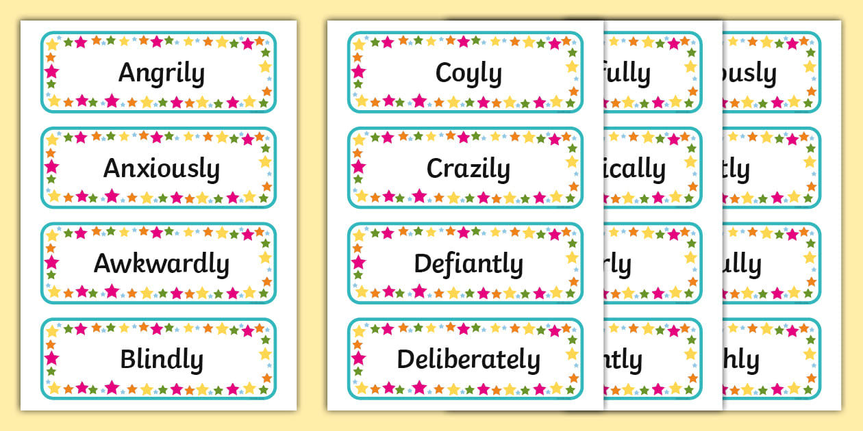 Adverb Word Cards (teacher made) - Twinkl