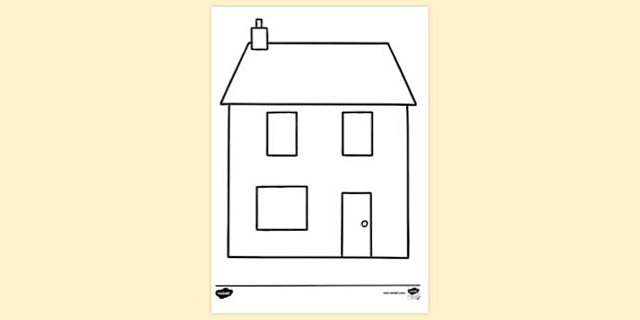 House Colouring Page for Children | Colouring Pages - Twinkl