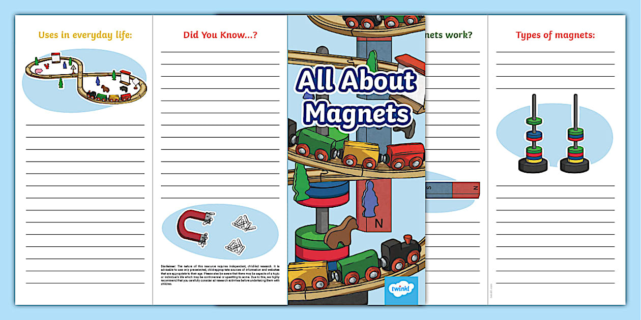 All About Magnets Leaflet Template (teacher made) - Twinkl