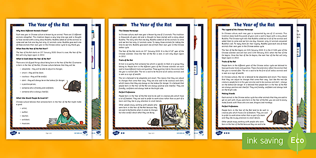 LKS2 The Year of the Rat: Chinese New Year Differentiated Reading
