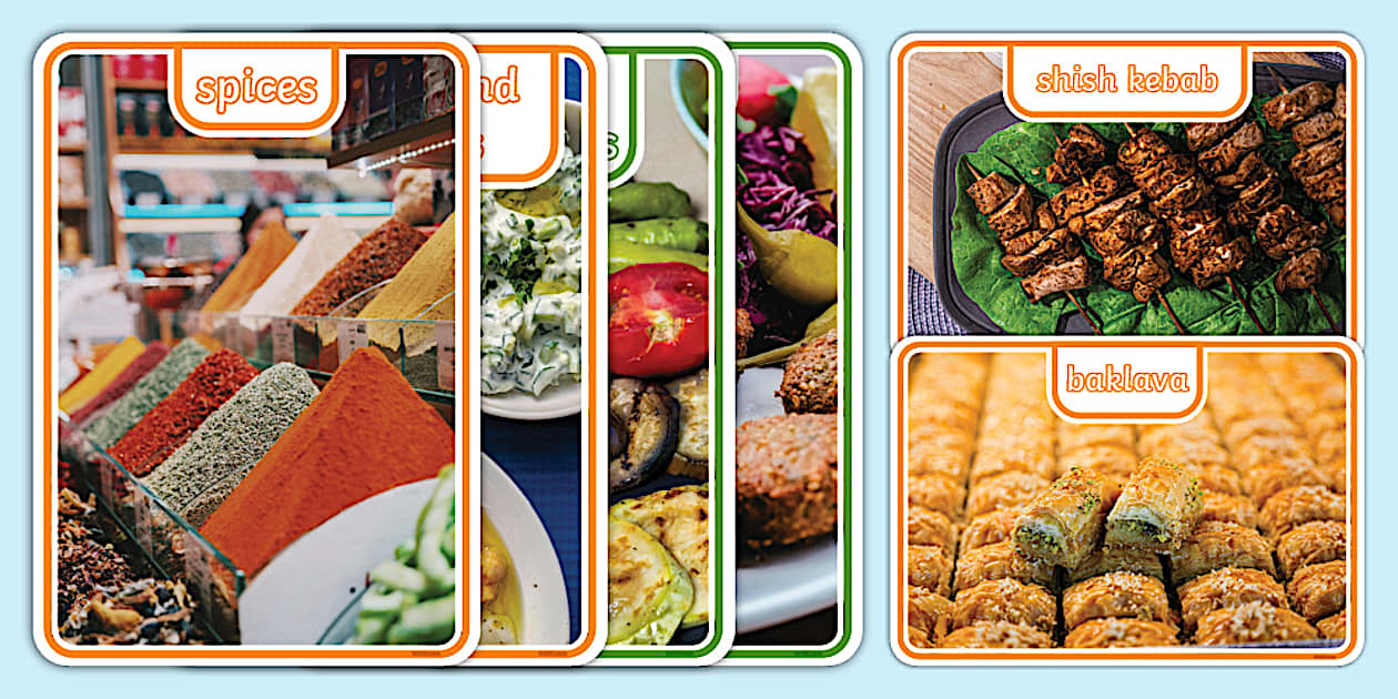Middle Eastern Food Display Photos (teacher made) - Twinkl