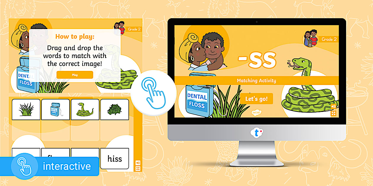 Grade 2 Phonics: -ss Interactive Go! Game (teacher made)