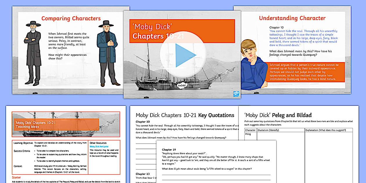 GCSE Moby Dick Chapter 10-21 Lesson Pack (teacher made)