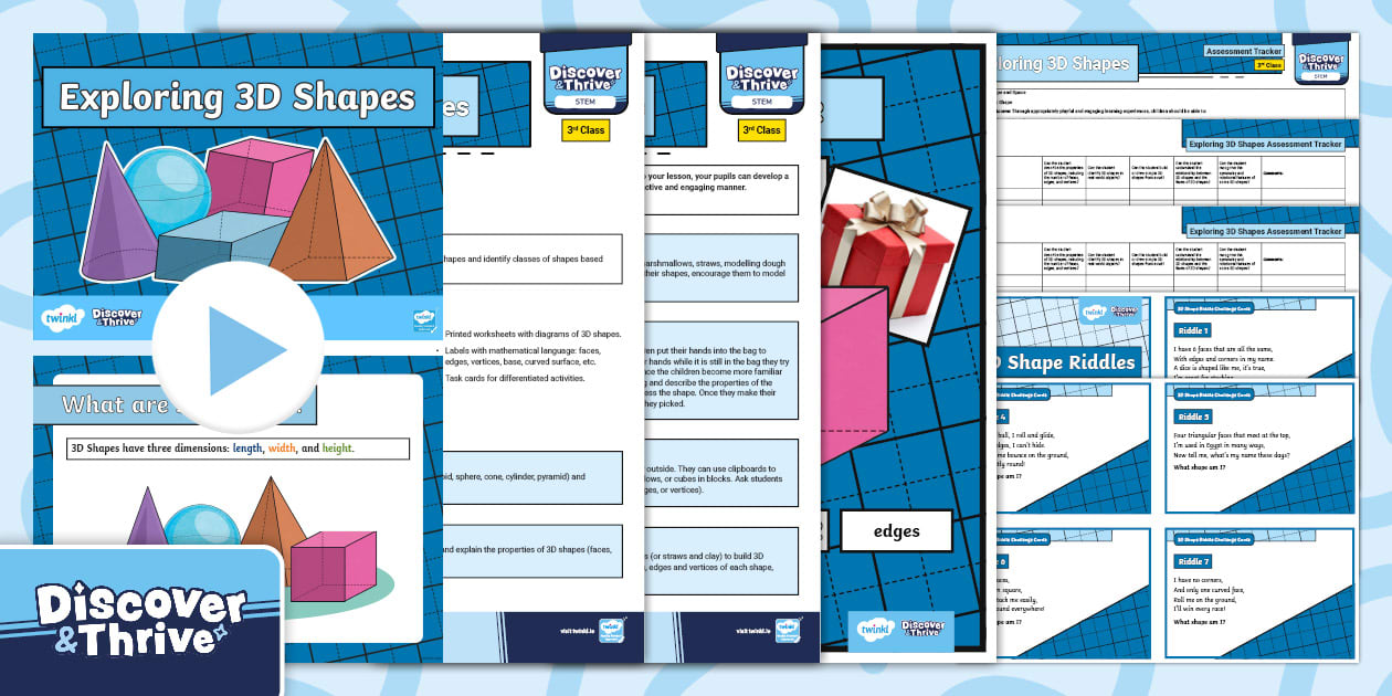 3D Shapes Activity Pack / 3rd Class (Teacher-Made) - Twinkl