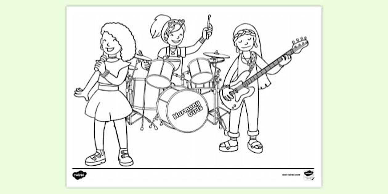 Indie Colouring Page | Indie Rock Band (teacher made)