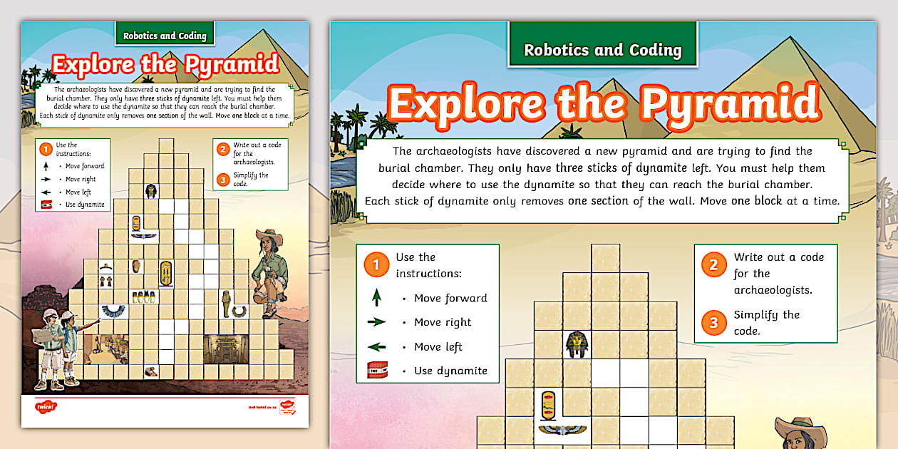 Robotic and Coding- Explore the Pyramid - Twinkl