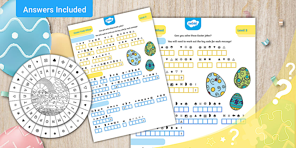 Easter Secret Code Wheel - L3 - Twinkl - Kids Puzzles