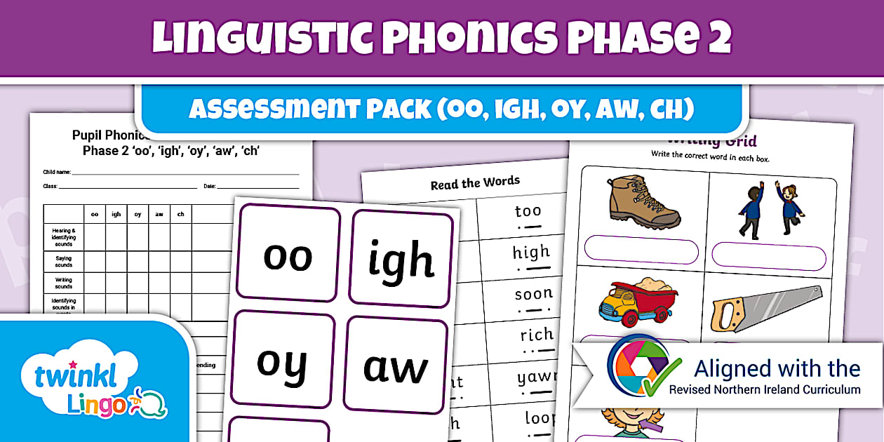 Linguistic Phonics Ph 2 Assessment Pack(oo, igh, oy, aw, ch)