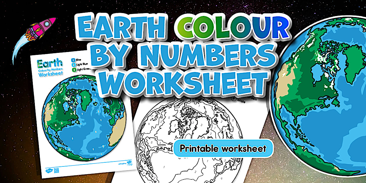 Earth Colour By Numbers Worksheet