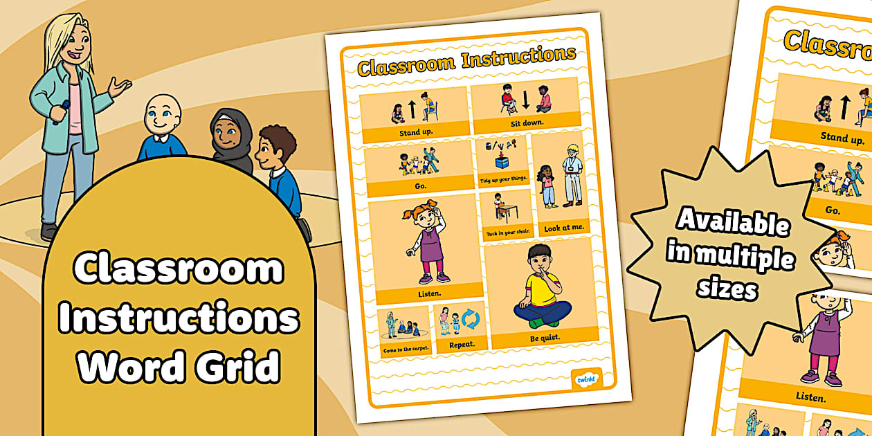 Classroom Phrases PDF Word Grid | Primary Resource