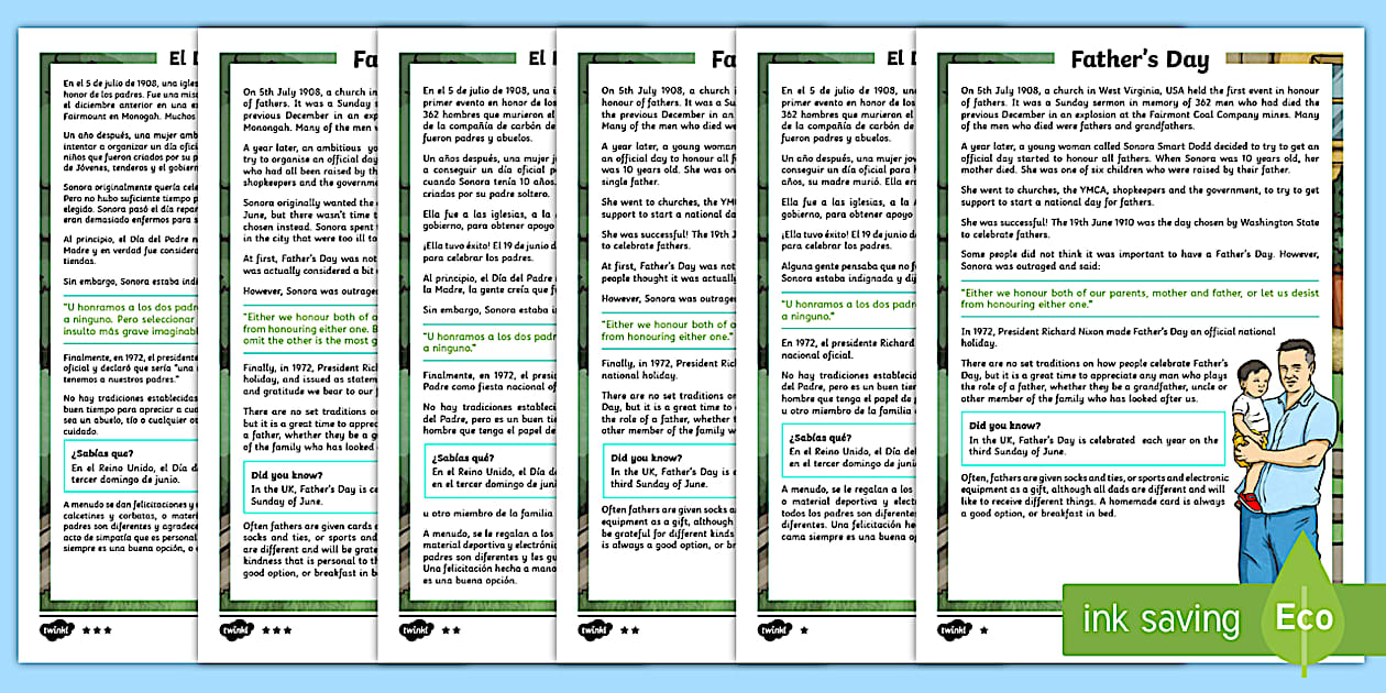 Higher Ability KS2 Father's Day Differentiated Reading Comprehension ...